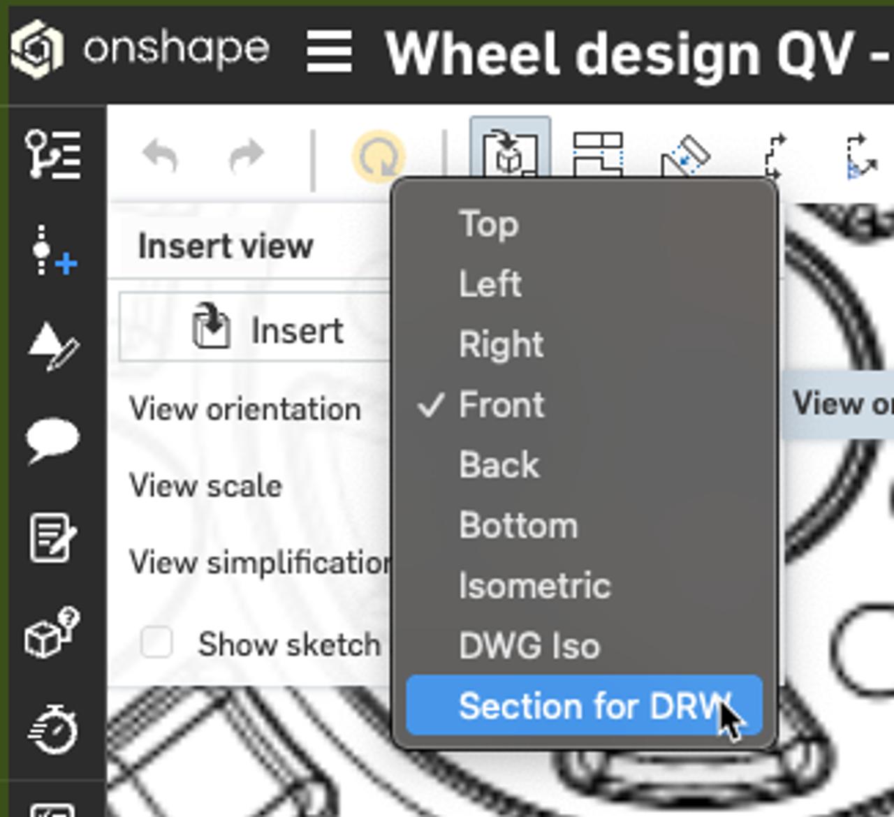Section Views for Onshape Drawings
