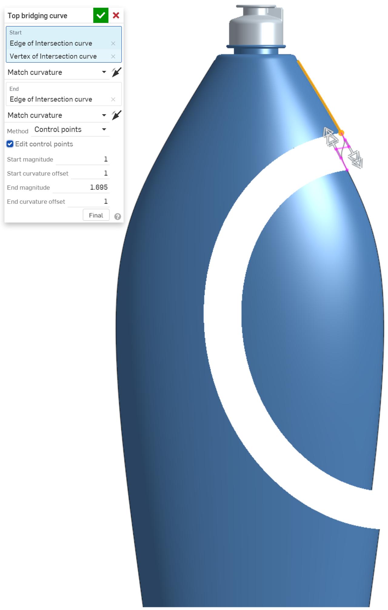 Creating Profiles and Guides with the Intersection Curve Feature