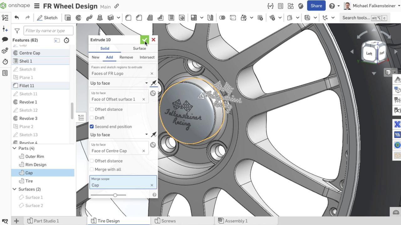 Raised Text or Logo on Non-Cylindrical Face - Onshape