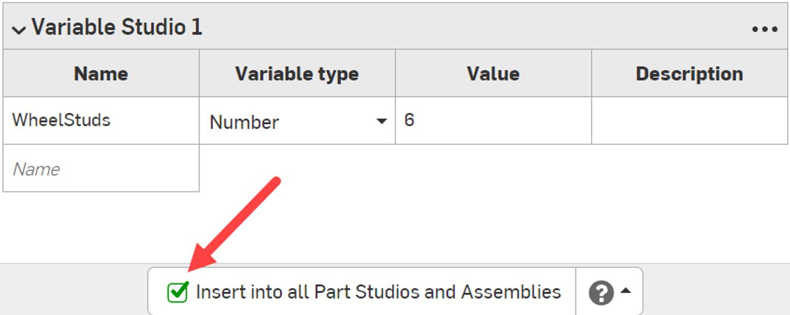 Variable Studio Automatic Insert Guidelines - Onshape