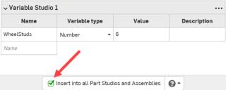 Variable Studio Automatic Insert Guidelines - Onshape