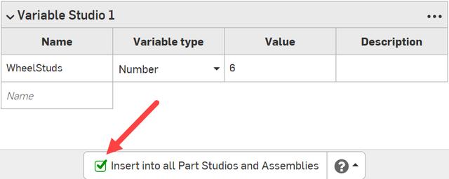 Variable Studio Automatic Insert Guidelines - Onshape