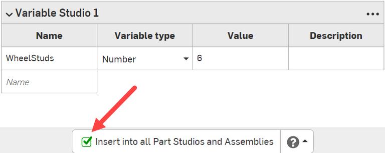 Variable Studio Automatic Insert Guidelines - Onshape