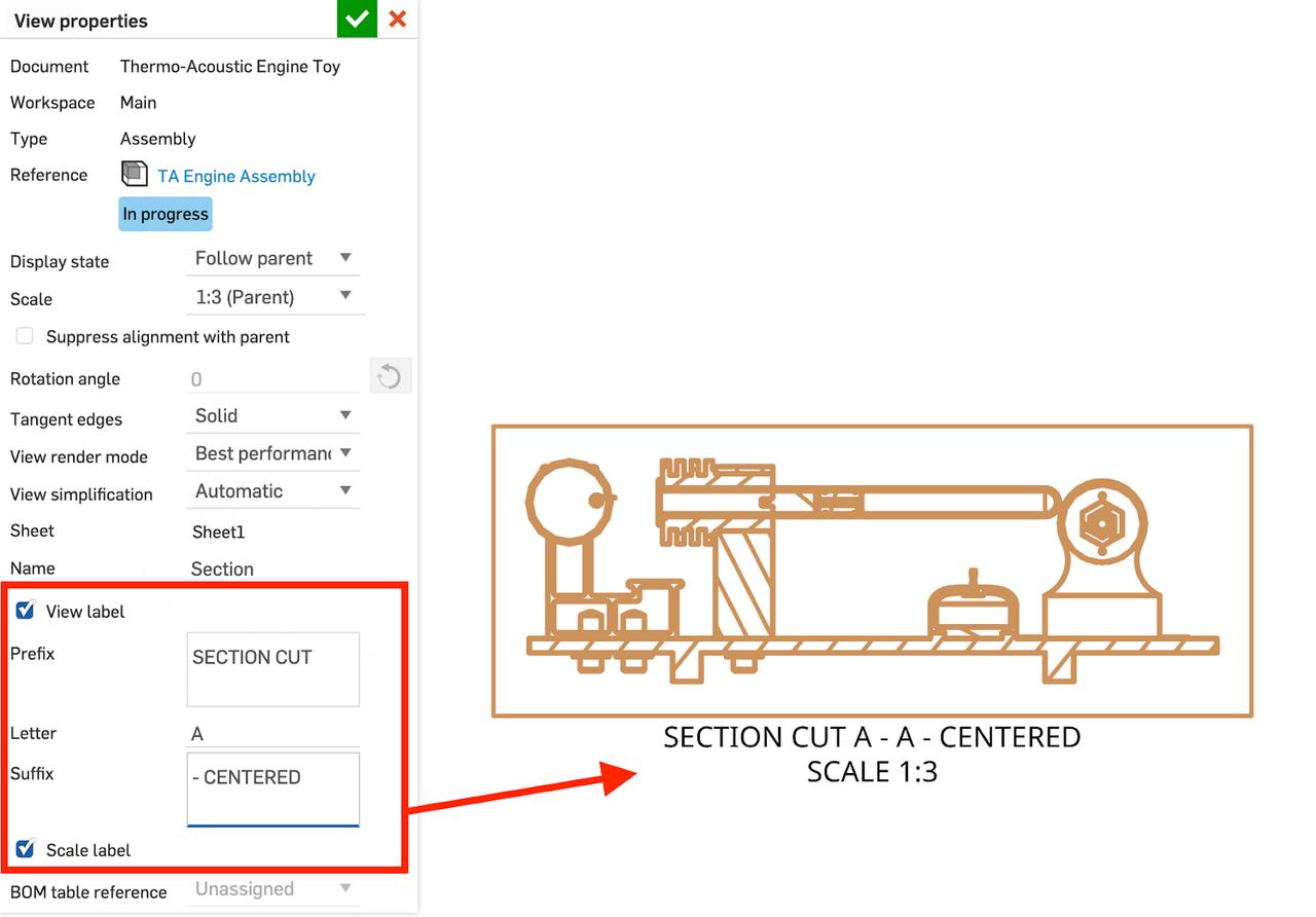 Tech Tip: How to Add View Labels in Onshape Drawings