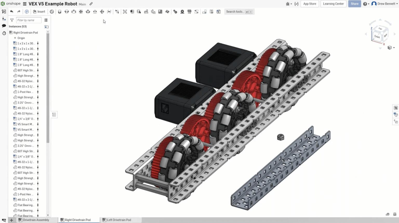 Designing a VEX V5 Robot with Onshape