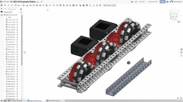 Designing a VEX V5 Robot with Onshape