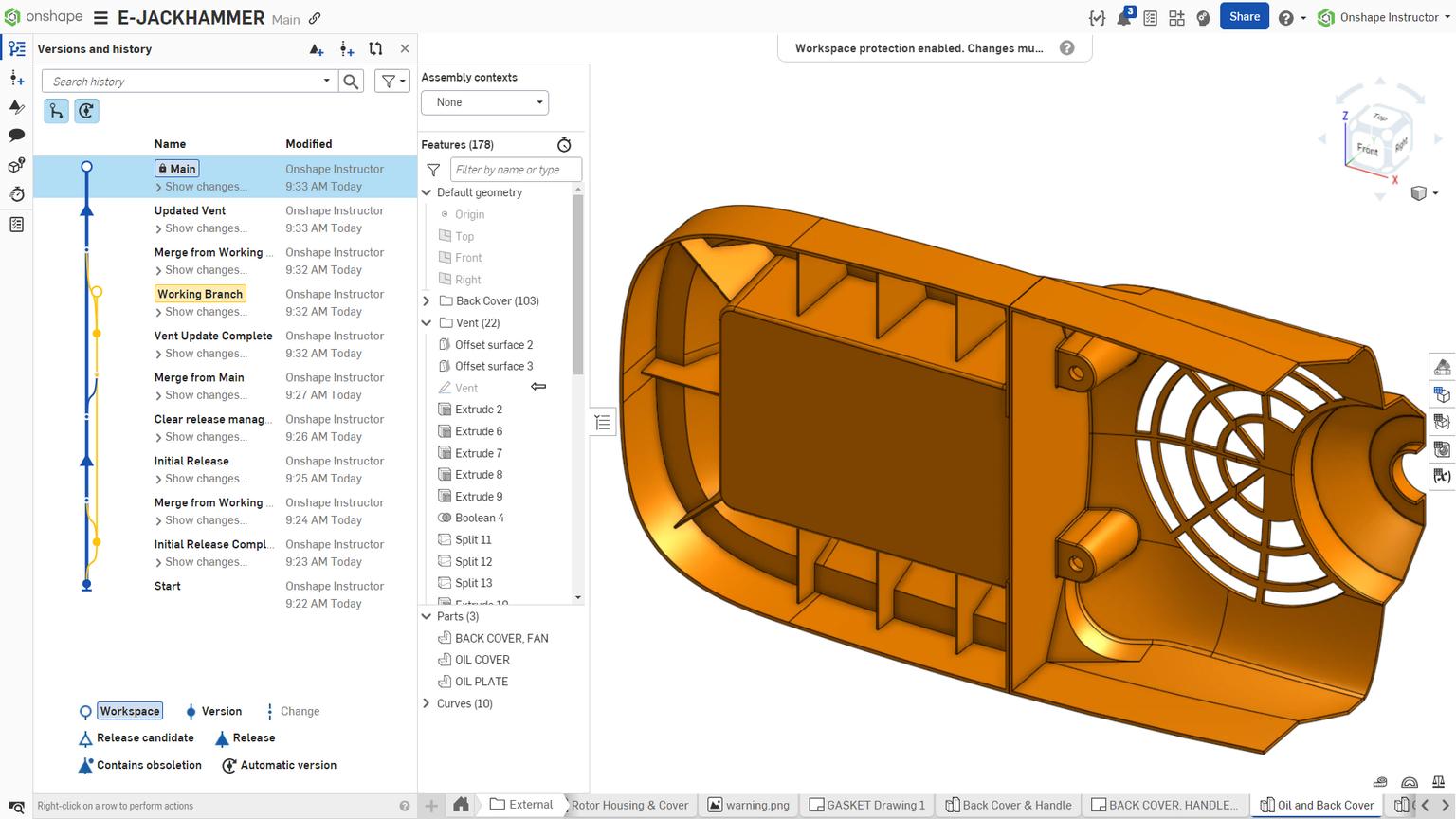 Workspace Protections - Onshape