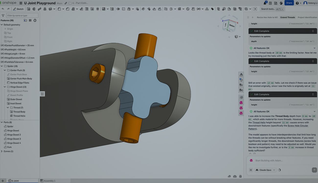 Onshape App Store: Adam AI Tackles Feature Tree Cleanup