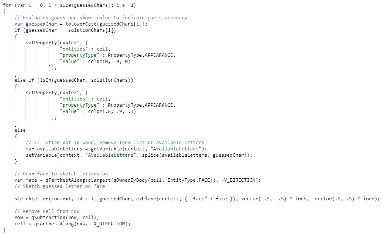 Creating a Wordle-Inspired Game Using Onshape’s FeatureScript