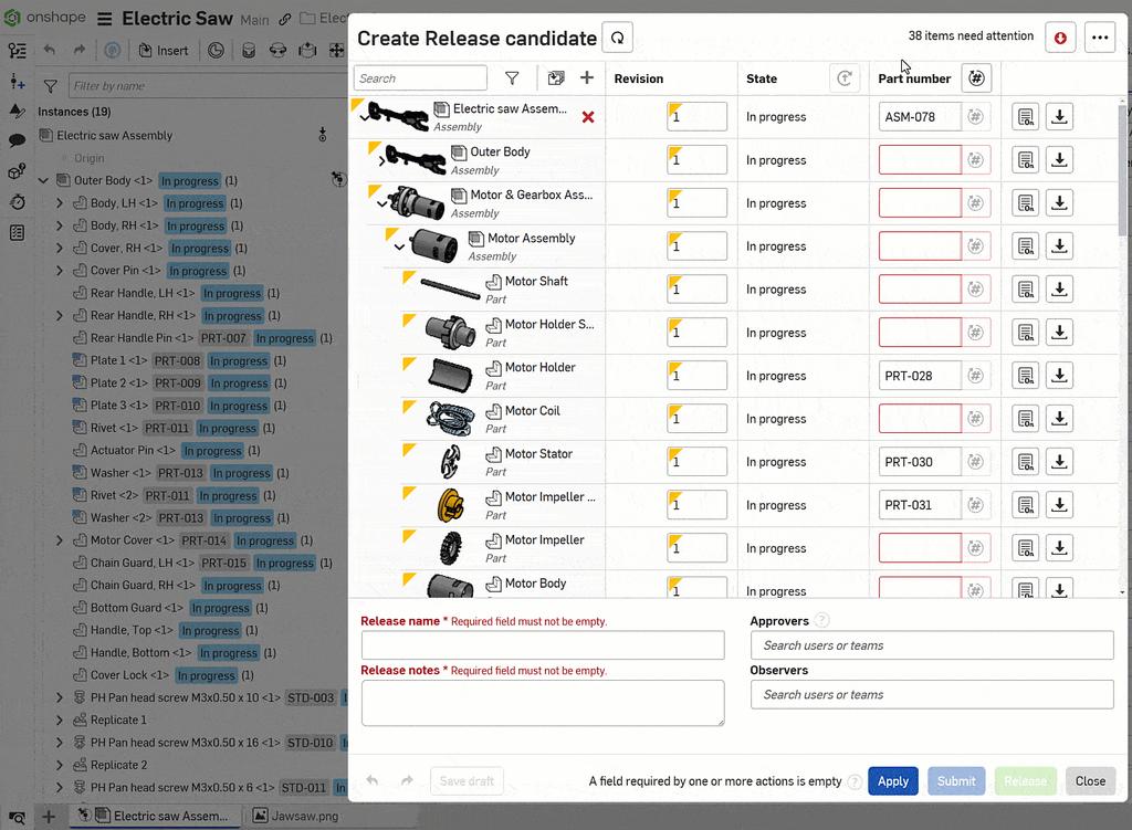 Assign Part Numbers for Referenced Parts in Assemblies