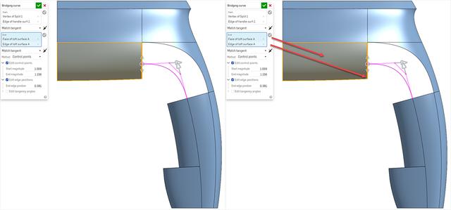 Using Bridging Curves on Edges of Surfaces - Onshape