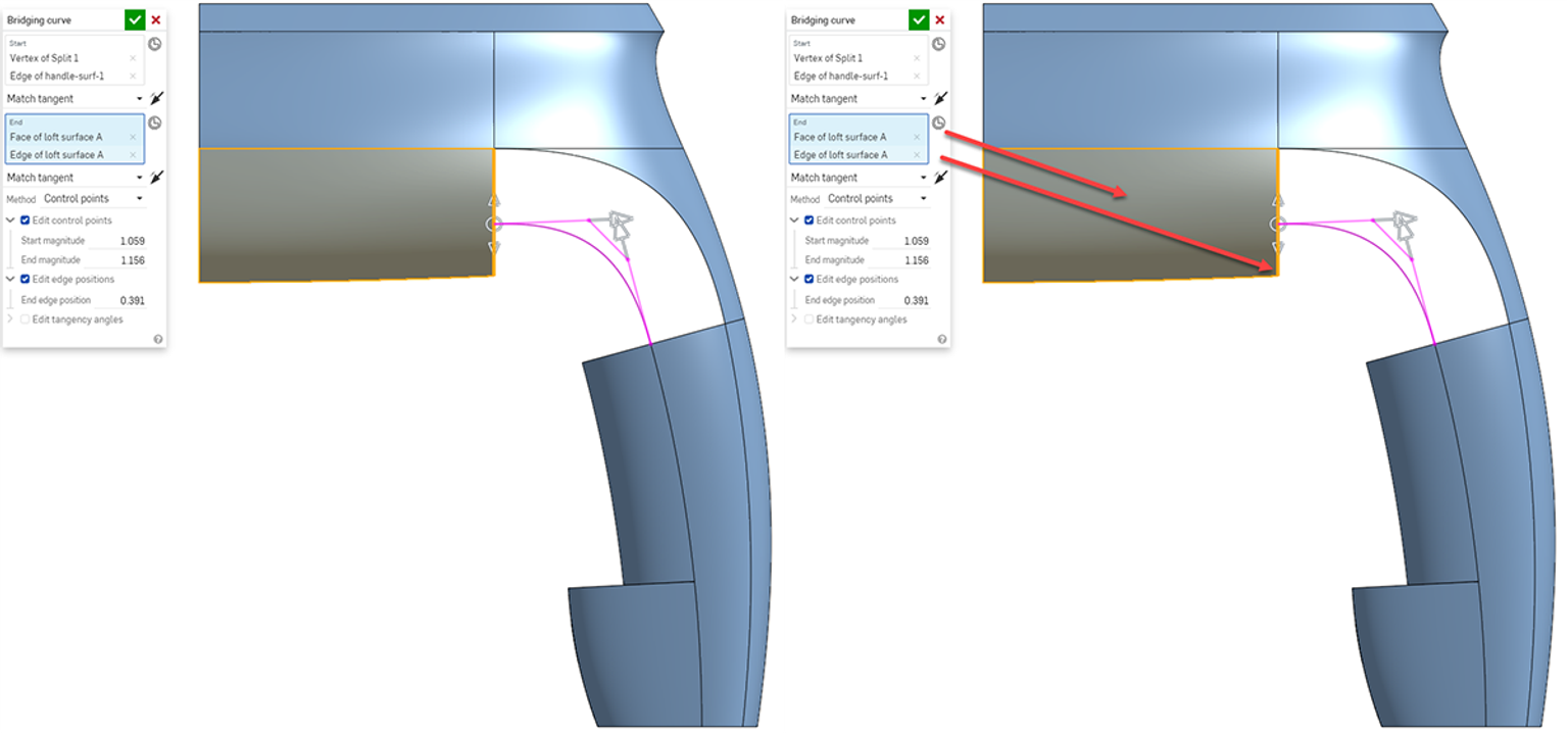 Using Bridging Curves on Edges of Surfaces - Onshape