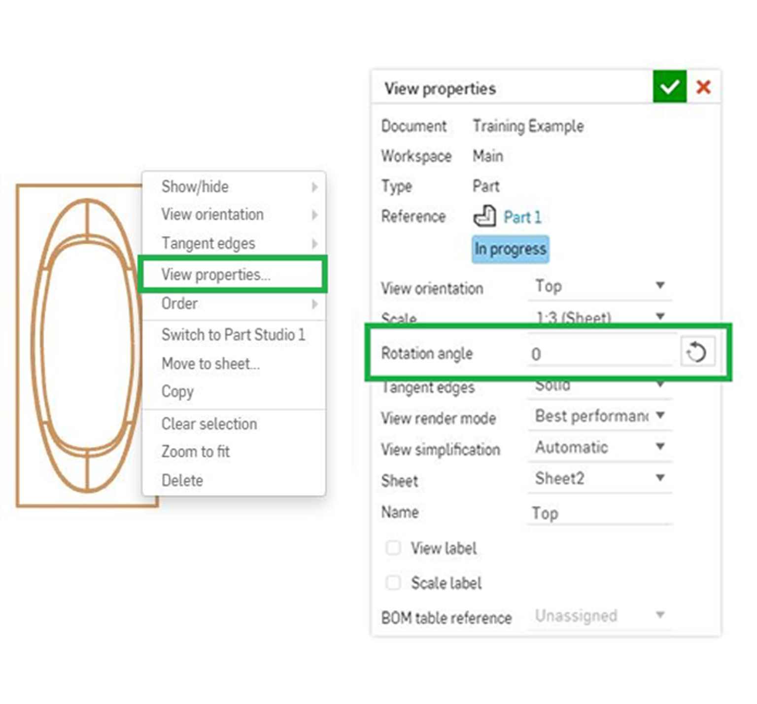 Tech Tip: How to Rotate a Parent Drawing View in Onshape