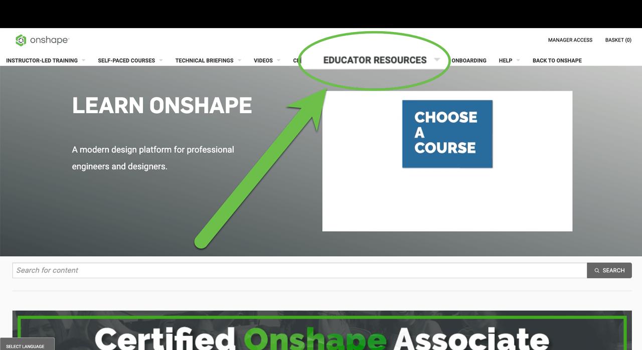 Resources for Teachers in the Onshape Learning Center