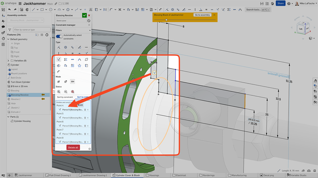 Using Onshape’s Sketch Constraint Manager
