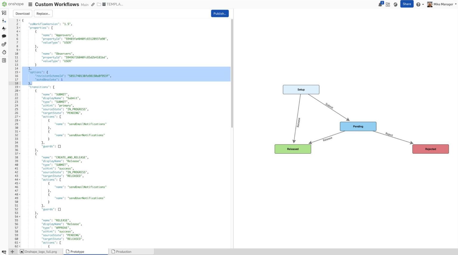 Custom Release Workflows for Enterprise Users - Onshape