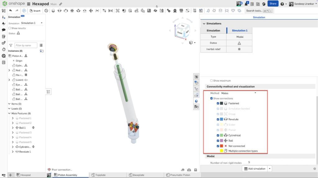 Onshape Assemblies, Mates, and Simulation