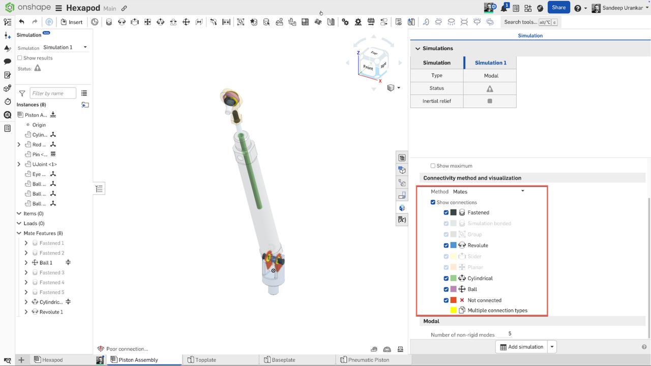 Onshape Assemblies, Mates, and Simulation