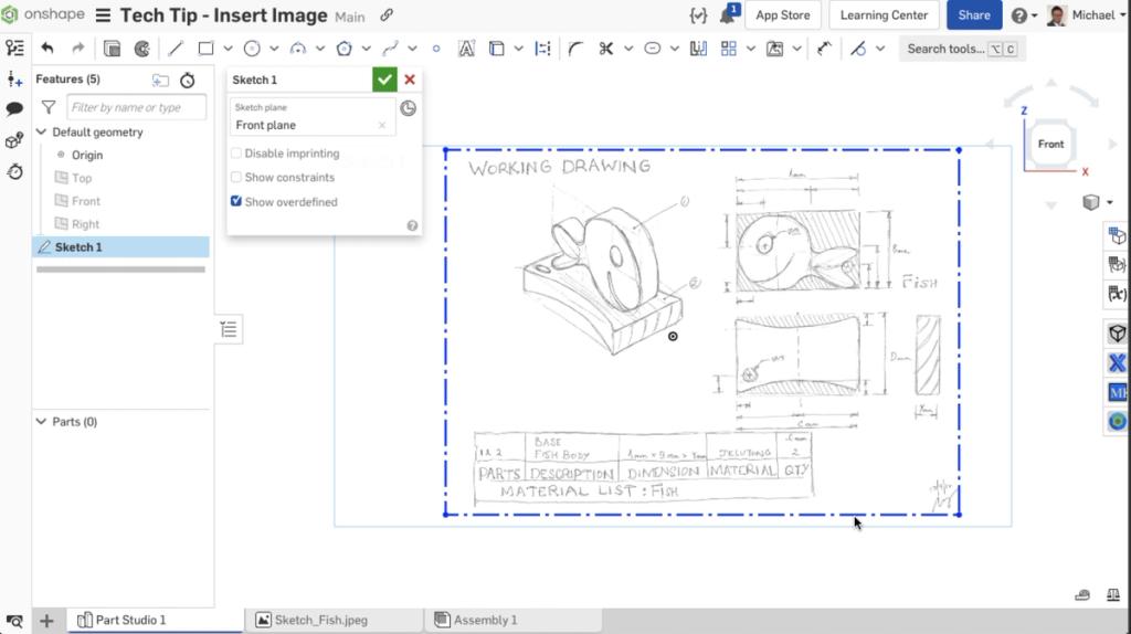Tech Tip: How to Start a Sketch with an Imported Image - Onshape