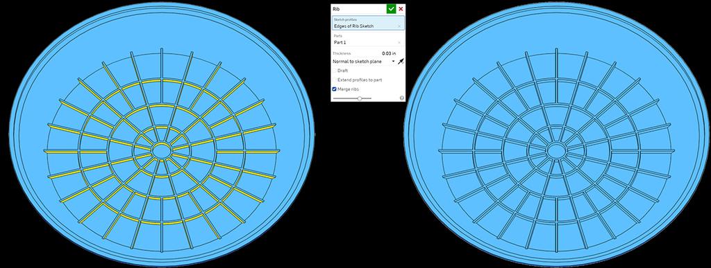 Creating Drafts with the Rib Feature
