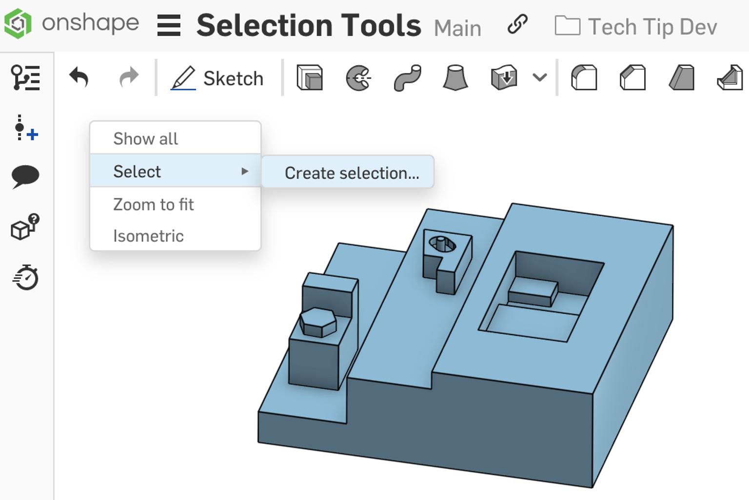 Tech Tip: Using the Create Selection Tool in Onshape