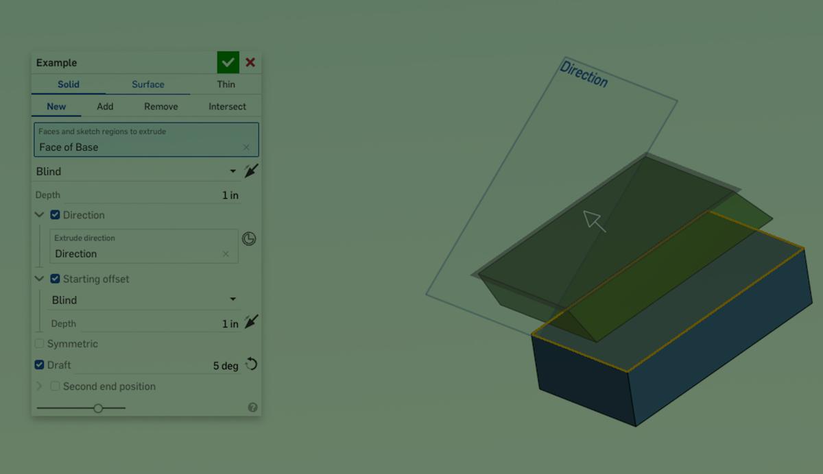 Extrude Dialog Box - Onshape
