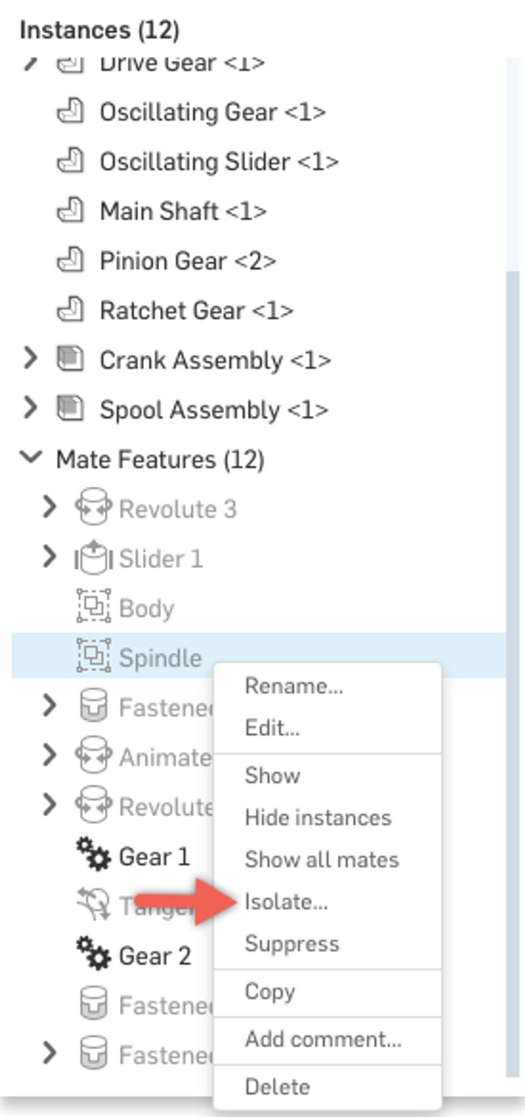 Tech Tip: Using Isolate in Onshape Assemblies