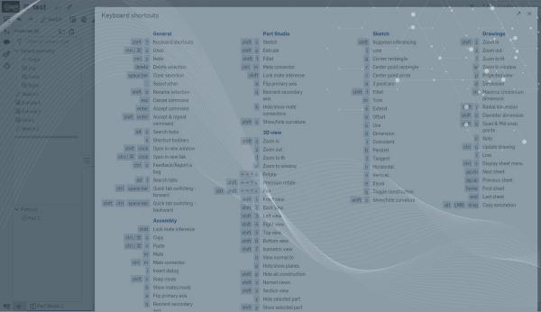 Tech Tip: How to Quickly Open the Onshape Keyboard Shortcuts Page