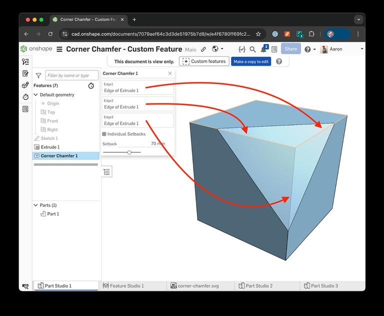 Understanding the Chamfer Feature Tool