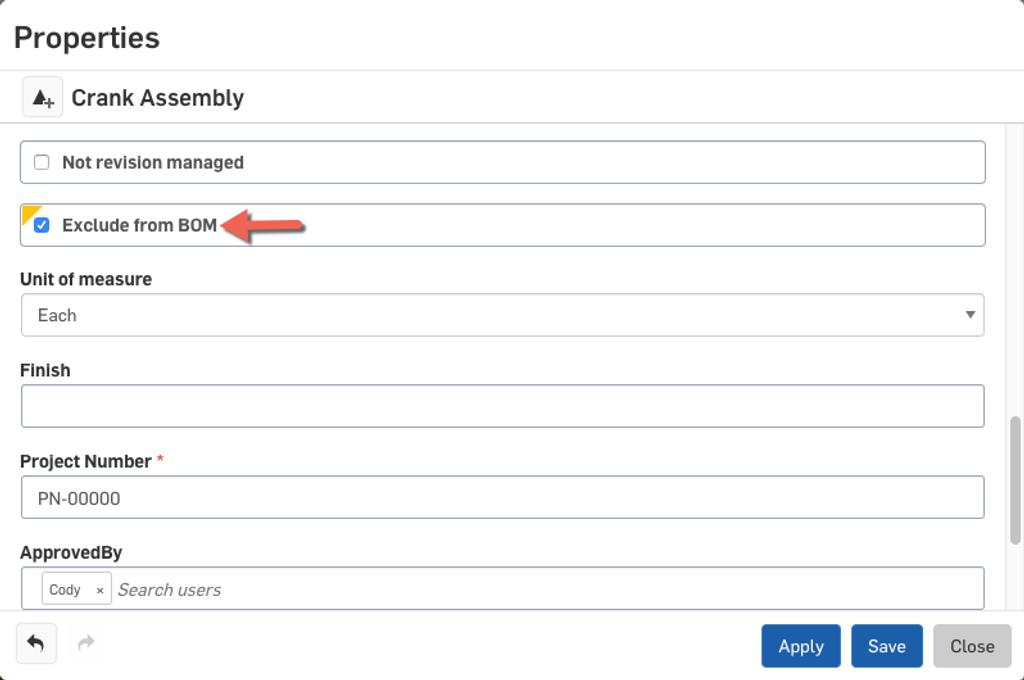Tech Tip: Exclude Parts or Assemblies from the BOM