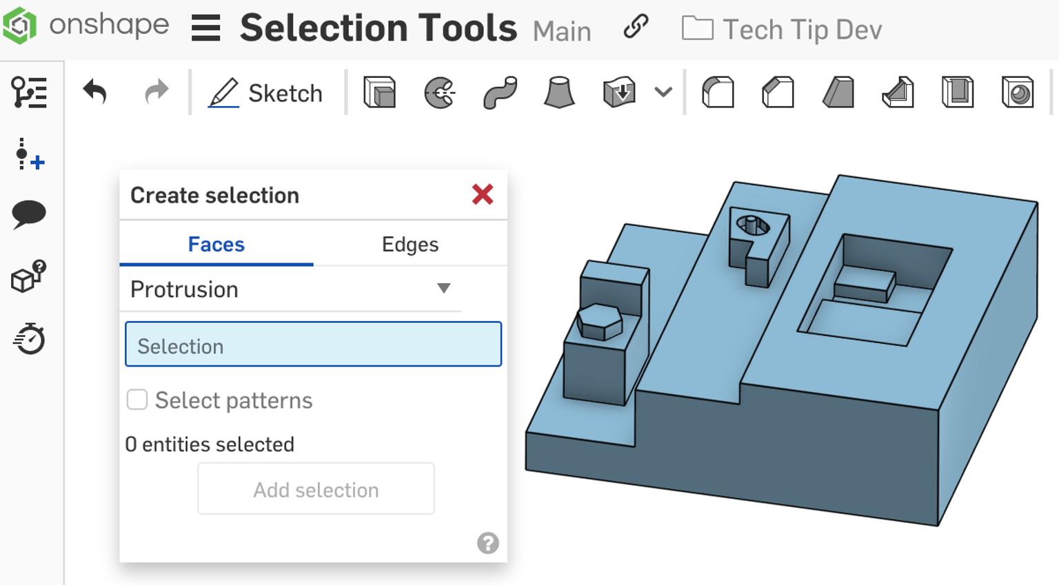 Tech Tip: Using the Create Selection Tool in Onshape