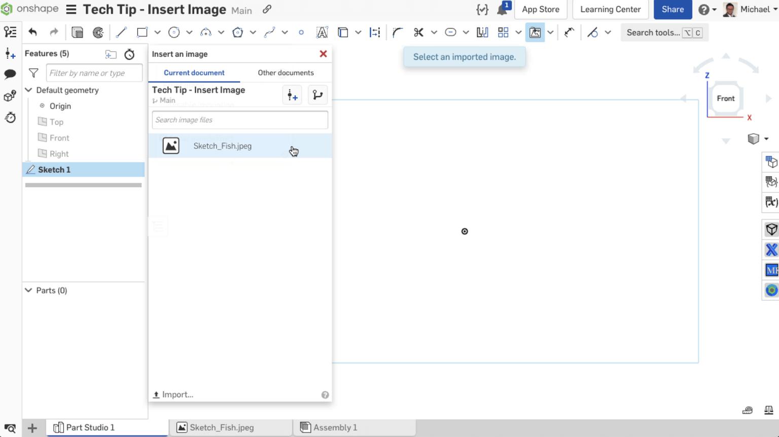 Tech Tip: How to Start a Sketch with an Imported Image - Onshape