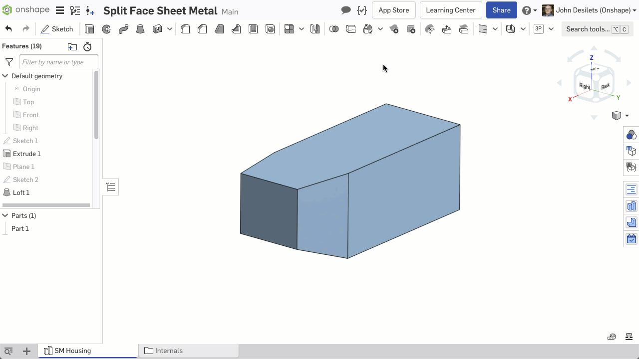 Tech Tip: How to Use Onshape’s Split Face Feature For Sheet Metal