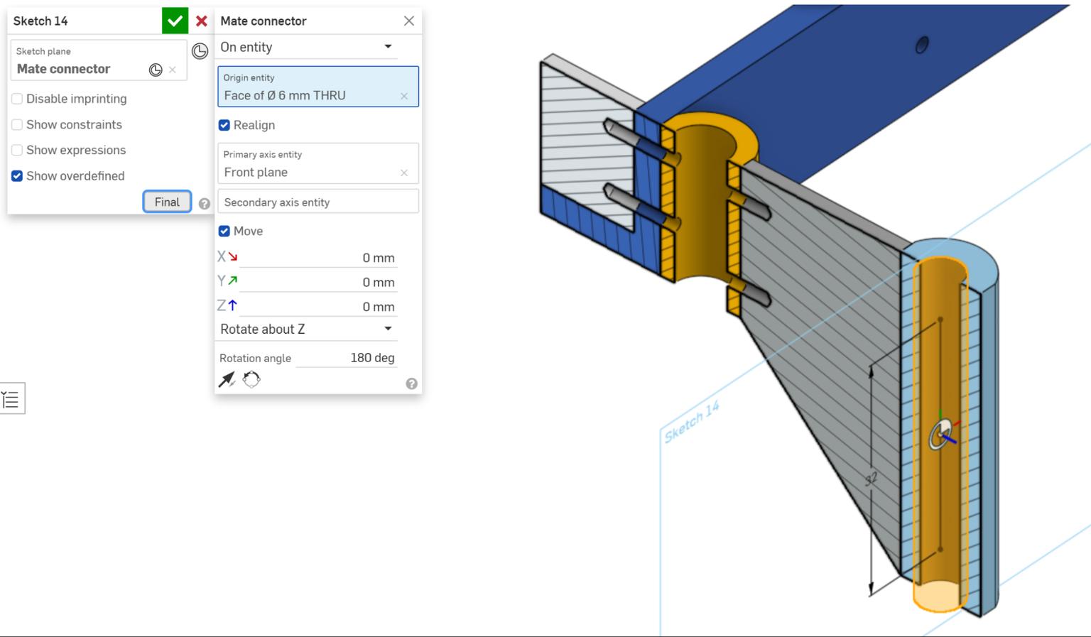 Mate Connectors for Sketch Planes - Onshape