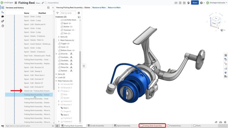 Selectively Remove Unwanted Actions in Your Onshape Document History