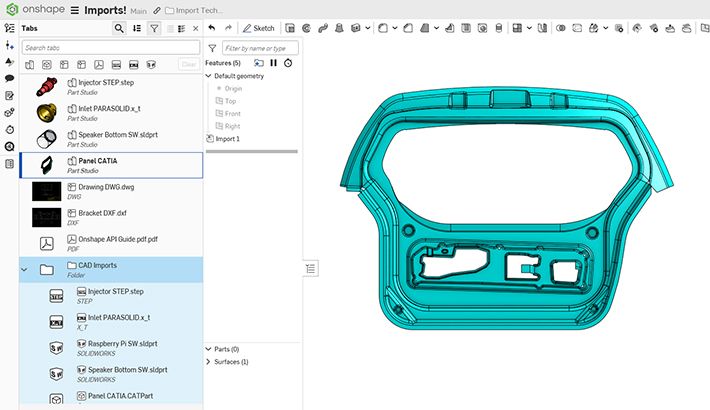 Importing Standard File Formats into Onshape