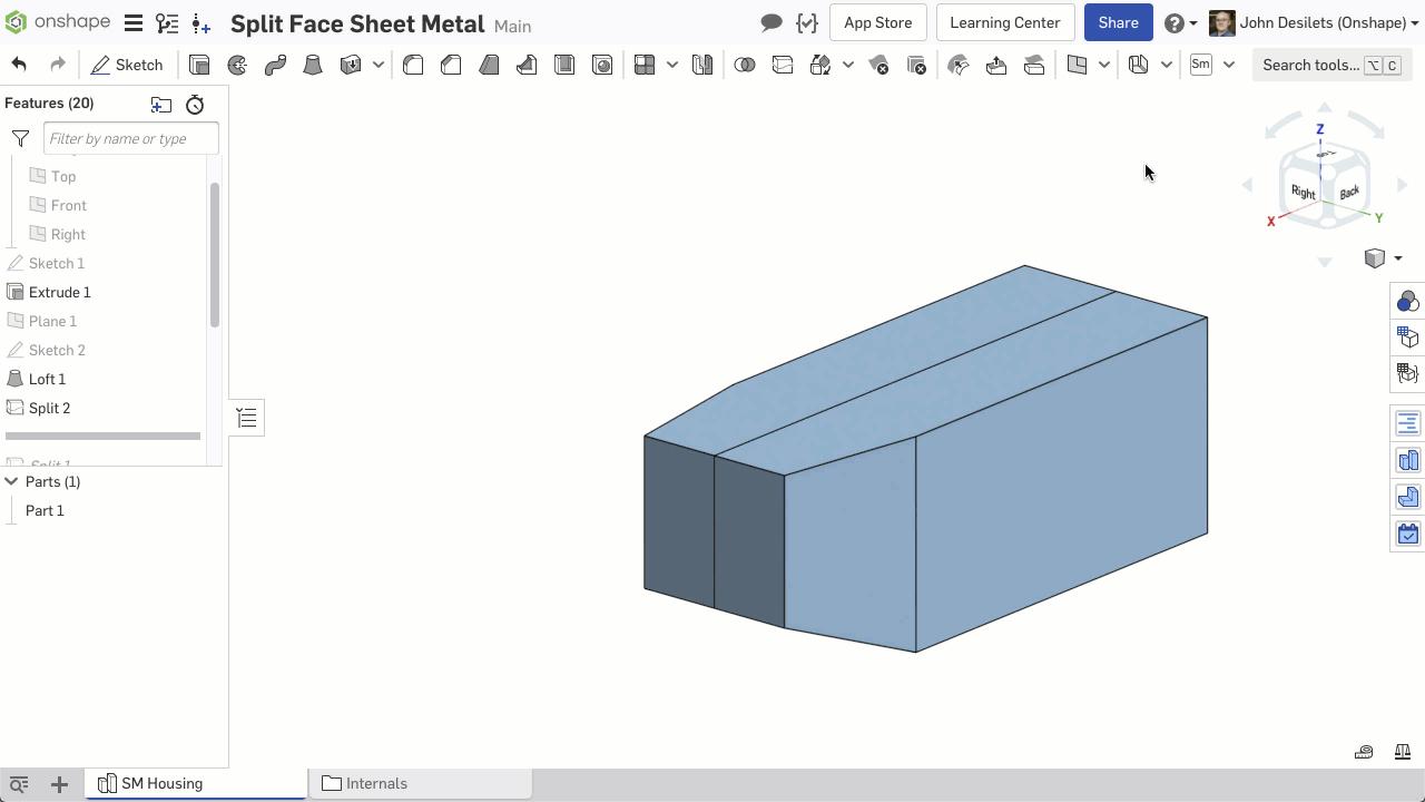 Tech Tip: How to Use Onshape’s Split Face Feature For Sheet Metal