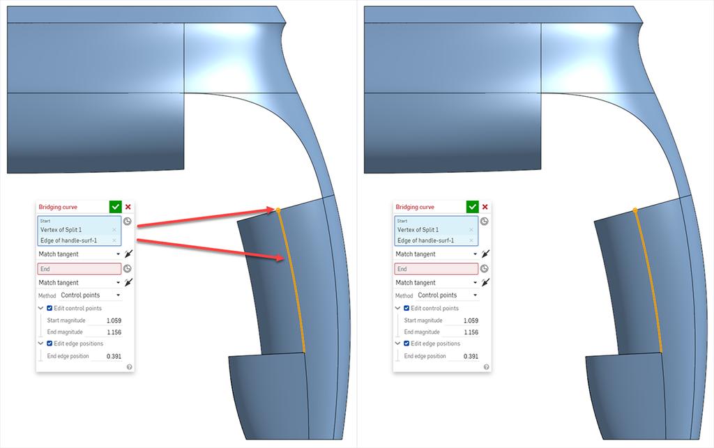 Using Bridging Curves on Edges of Surfaces - Onshape