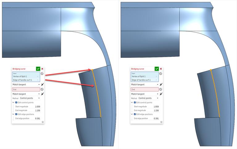 Using Bridging Curves on Edges of Surfaces - Onshape