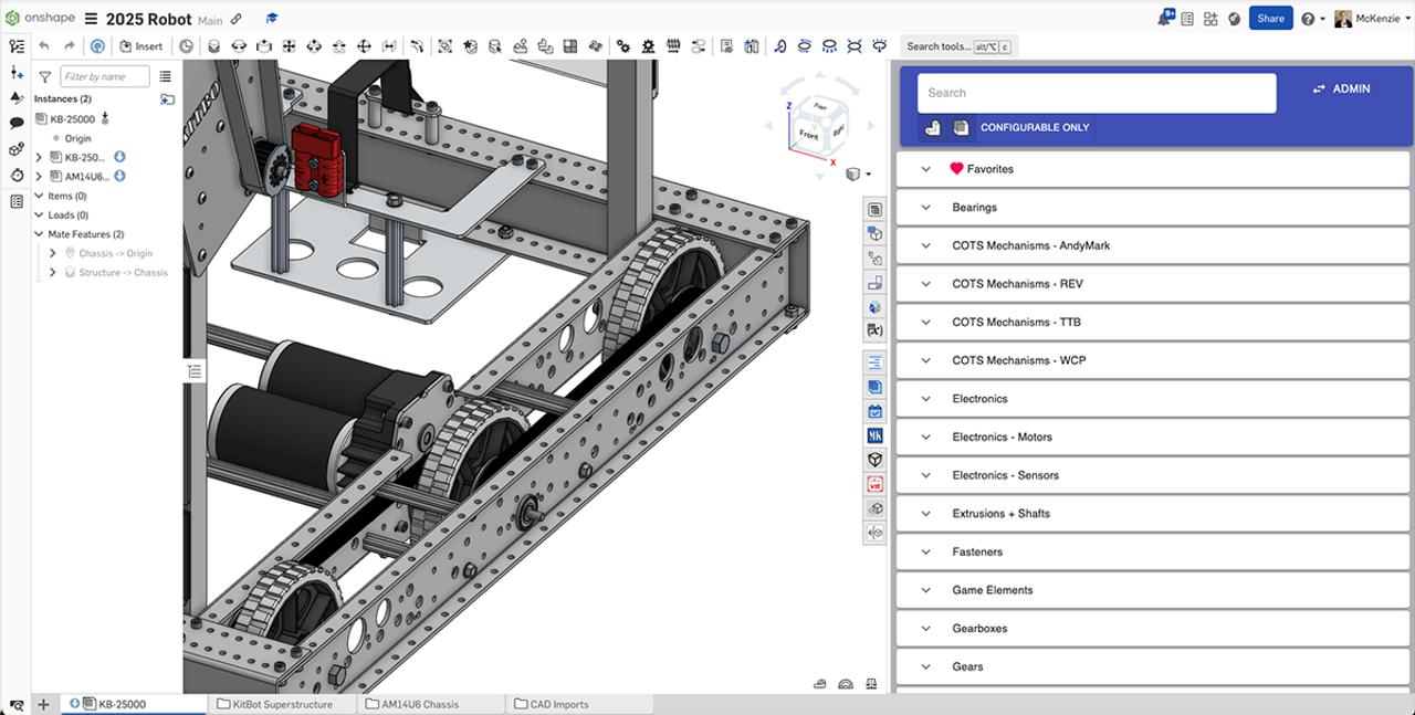Robot Design Tools for FIRST Robotics Teams