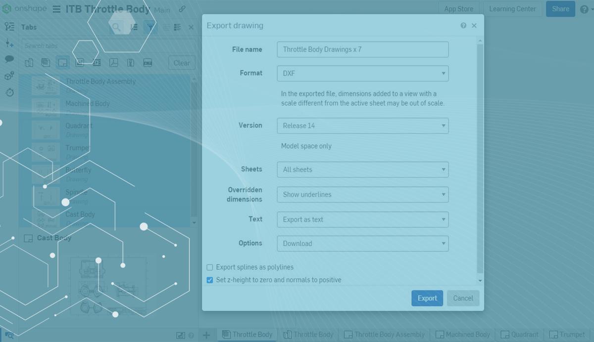Tech Tip: How to Export Multiple Drawings in Onshape