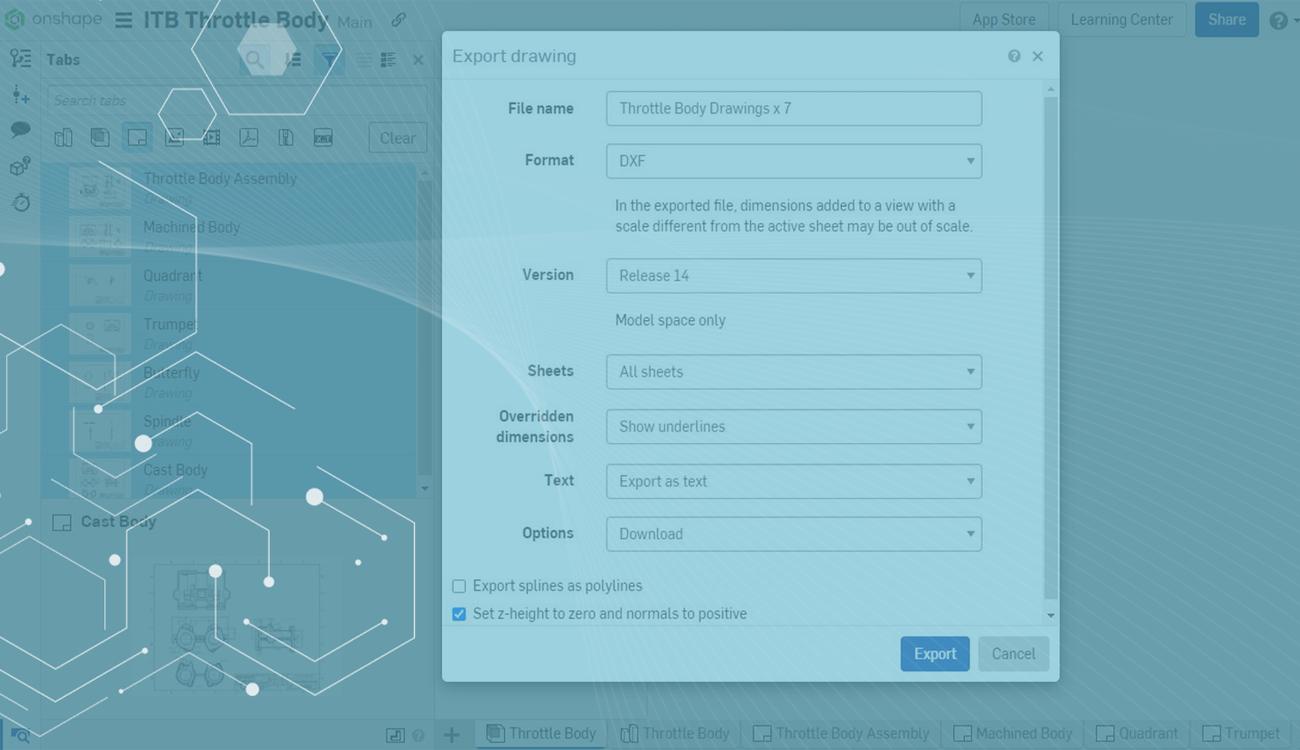 Tech Tip: How to Export Multiple Drawings in Onshape