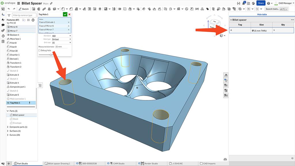 Drilling & Tapping Holes in Onshape CAM Studio