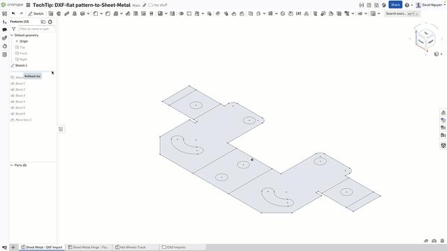 Using DXF Flat Patterns to Create a Sheet Metal Model - Onshape