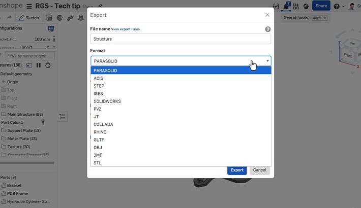 How to Import and Export with Onshape